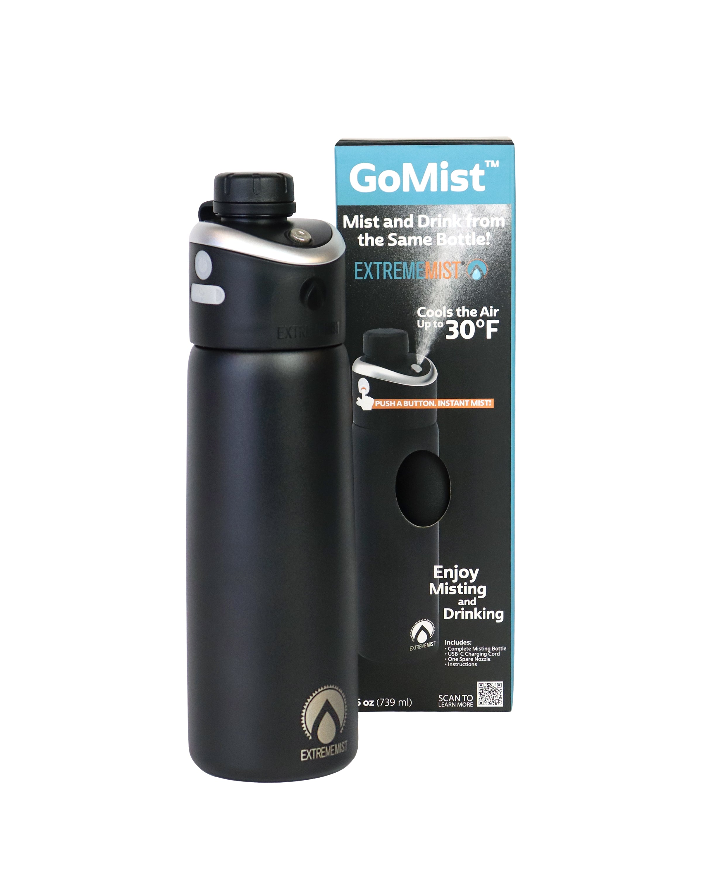 GoMist Misting & Drinking Bottle for Instant Cooling
